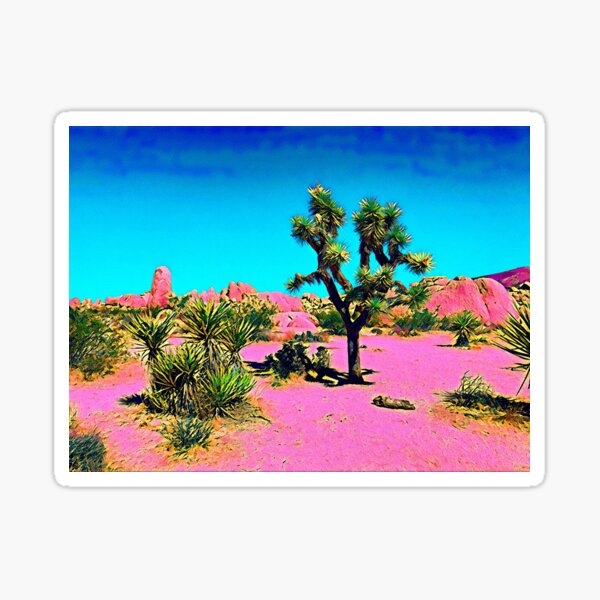 "Psychedelic Gradient Joshua Tree National Park" Sticker by hilda74 ...