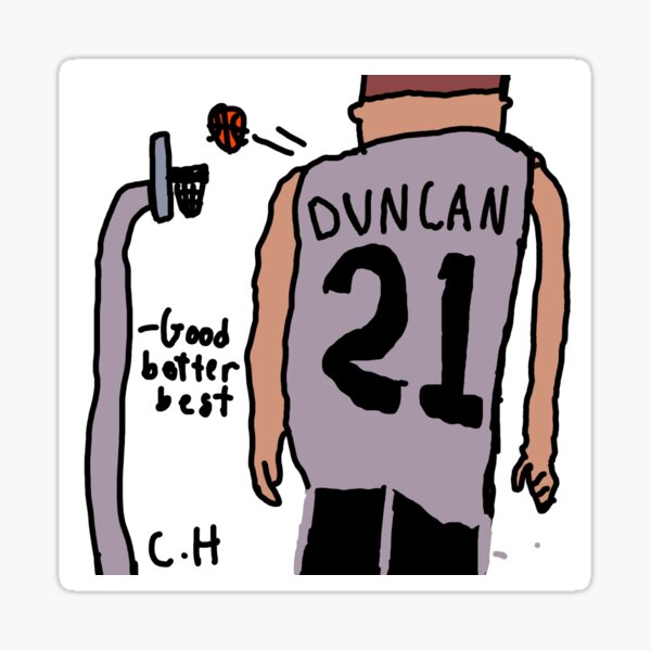 "Tim Duncan" Sticker by Barktoonz | Redbubble