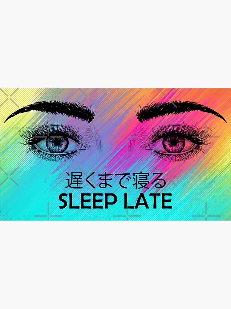 "Sleep Late Japanese Aesthetic Vaporwave" Sticker for Sale by roxy7922 ...