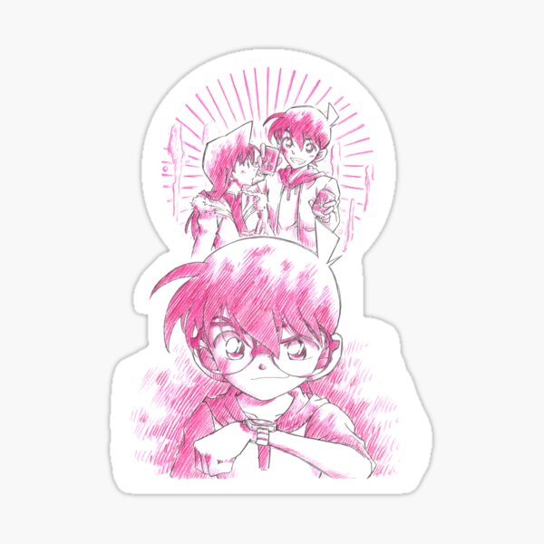 "Detective Conan Edit - Conan with Shinichi and Ran!" Sticker for Sale ...