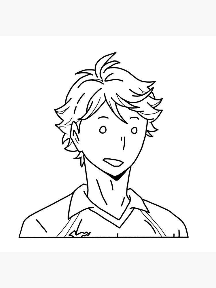 "Surprised Oikawa Sticker (Black & White) | Haikyuu!!" Art Print by ...