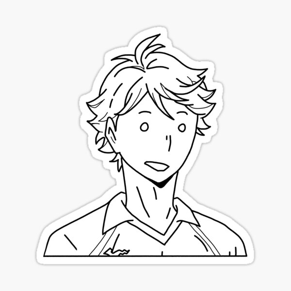 "Surprised Oikawa Sticker (Black & White) | Haikyuu!!" Sticker for Sale ...