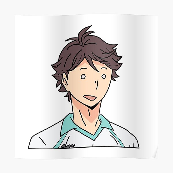 "Surprised Oikawa Sticker (Color) | Haikyuu!!" Poster for Sale by ...