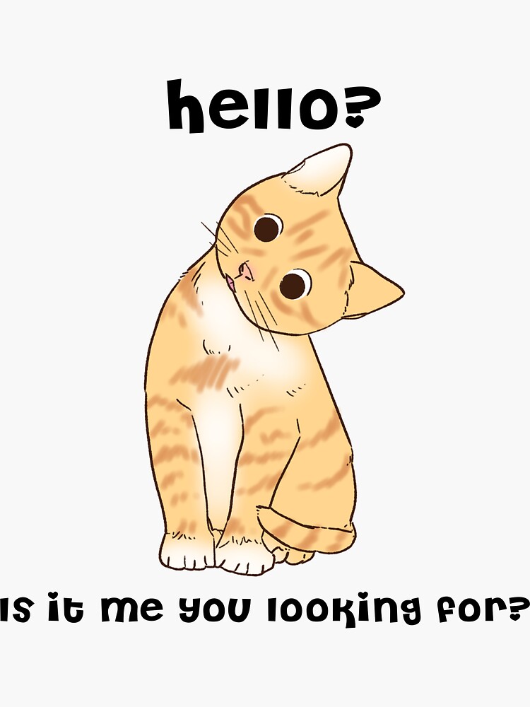 "Cute Hello Cat" Sticker for Sale by MRJDesign | Redbubble