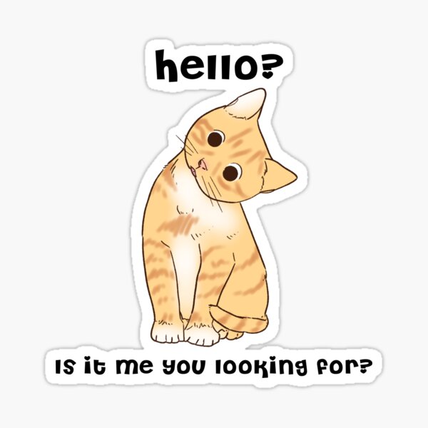 "Cute Hello Cat" Sticker for Sale by MRJDesign | Redbubble