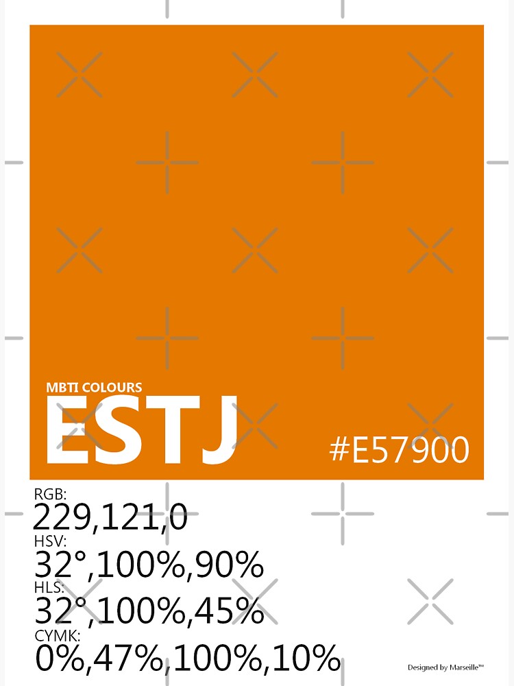 "ESTJ Color Swatch" Sticker for Sale by MarseilleTM | Redbubble