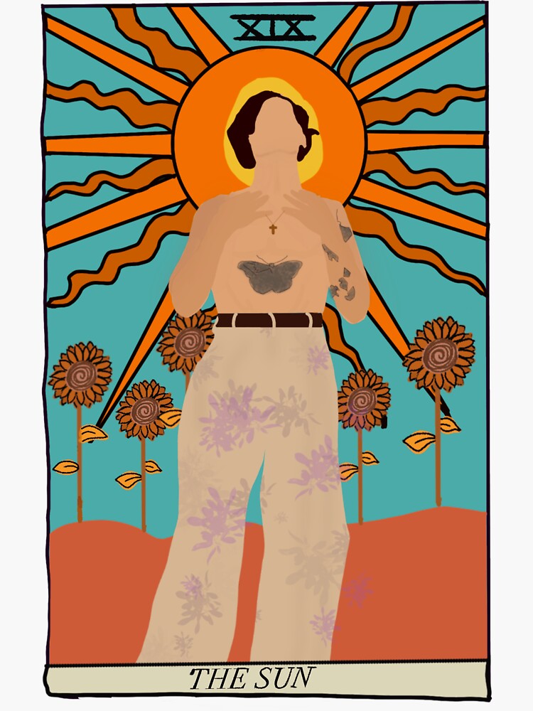 "Harry Styles “The Sun” Tarot Card" Sticker by Artho25 | Redbubble