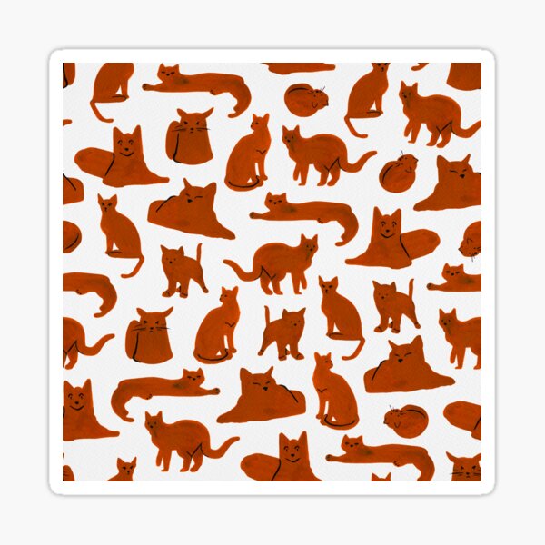 "Grumpy Cats - Rust Design" Sticker for Sale by popcrystals | Redbubble