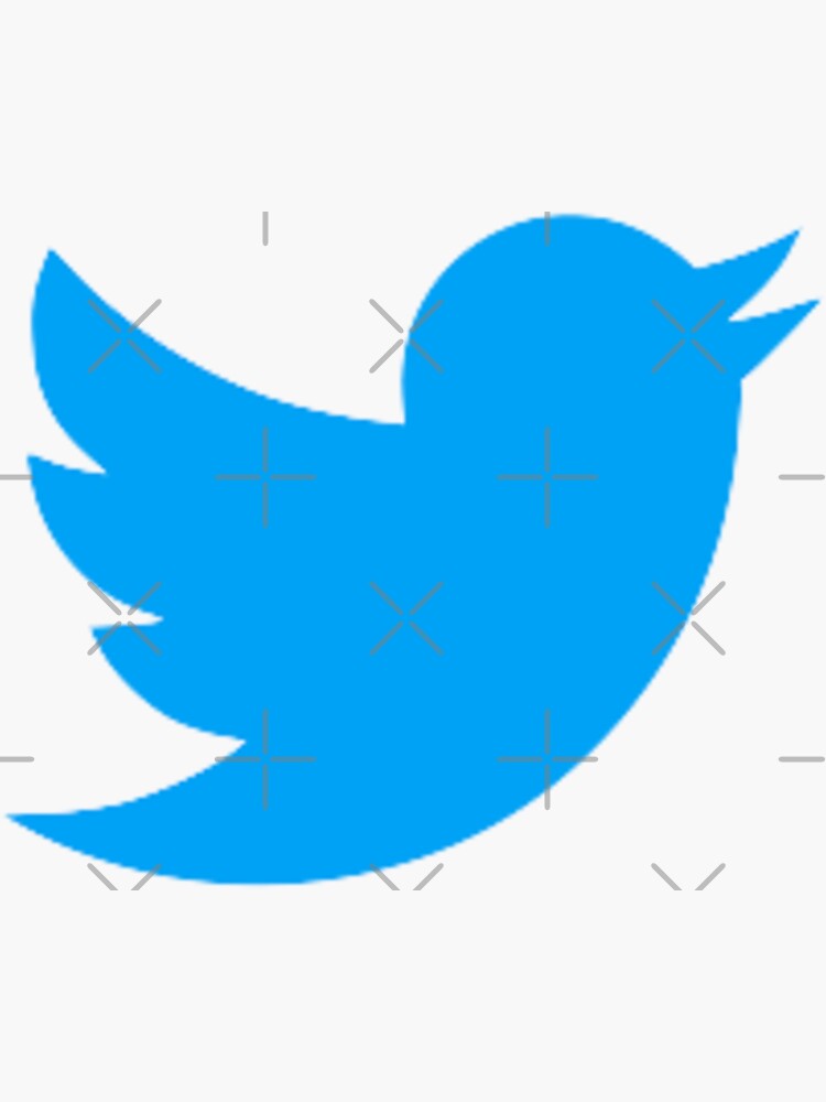 "twitter logo sticker" Sticker by Cuteshoppe | Redbubble