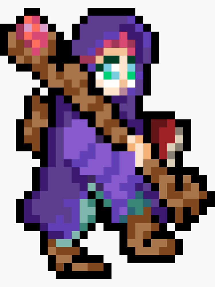 "8-bit Female Wandering Mage" Sticker by RomLeak | Redbubble