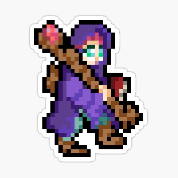 "8-bit Female Wandering Mage" Sticker by RomLeak | Redbubble