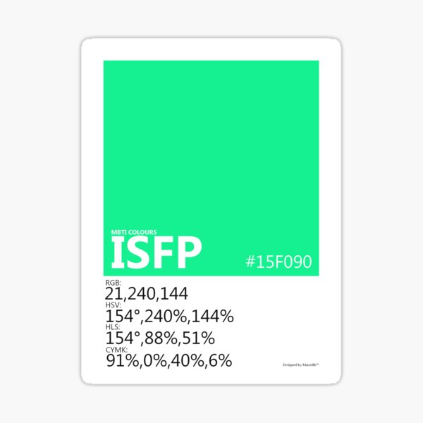"ISFP Colour Swatch" Sticker for Sale by MarseilleTM | Redbubble