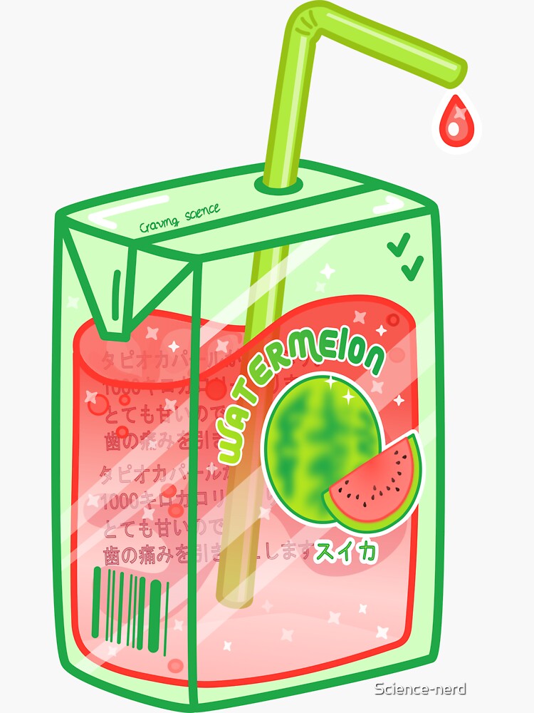 "watermelon love juice box" Sticker for Sale by Science-nerd | Redbubble