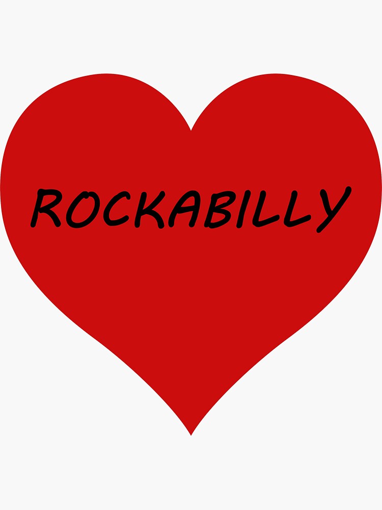 "Rockabilly Lover's Retro Classic Heart " Sticker by SpotterArt | Redbubble