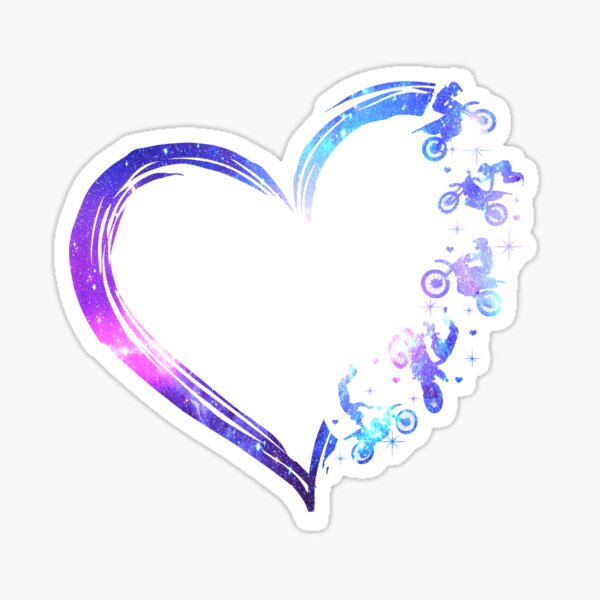 "MOTOCROSS HEART GALAXY" Sticker for Sale by NaomiWaters | Redbubble