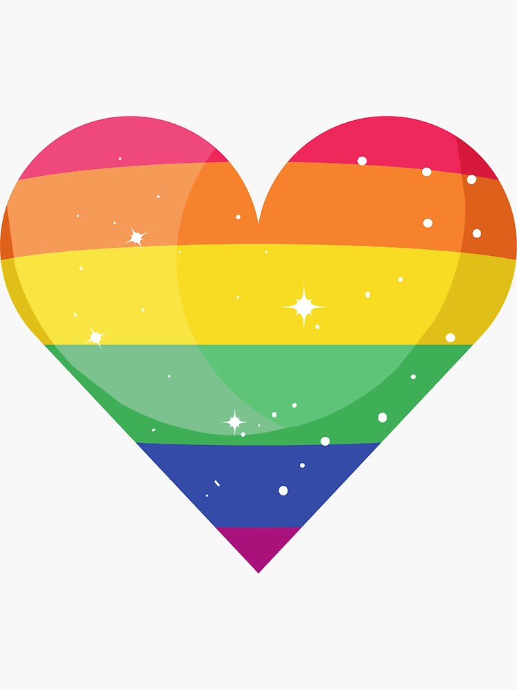 "Heart of Love LGBT sparkling rainbow color" Sticker for Sale by ...