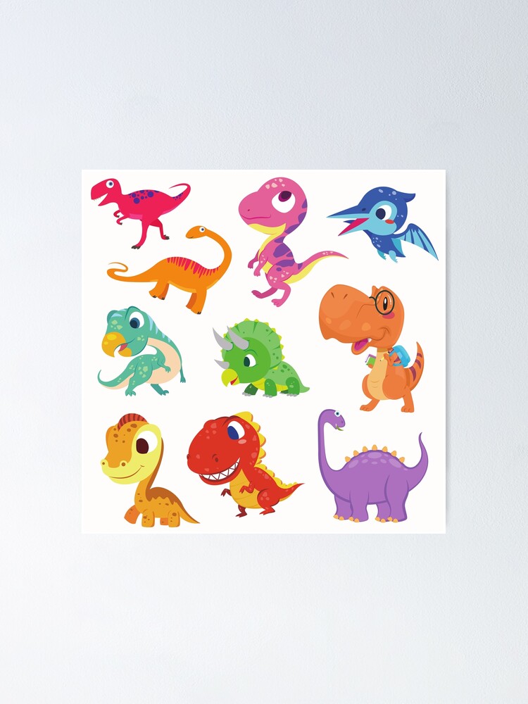 "Dinosaur Various Colorful Pack" Poster by tomsnel | Redbubble