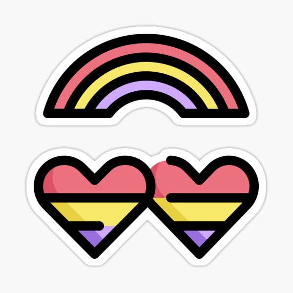 "Print heart and rainbow LGBT symbol color" Sticker for Sale by ...