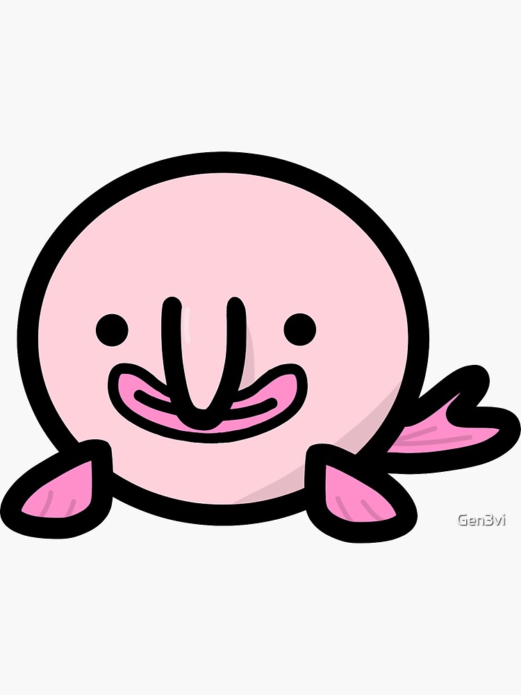 "Blobby the Blob Fish" Sticker for Sale by Gen3vi | Redbubble