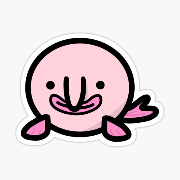 "Blobby the Blob Fish" Sticker for Sale by Gen3vi | Redbubble