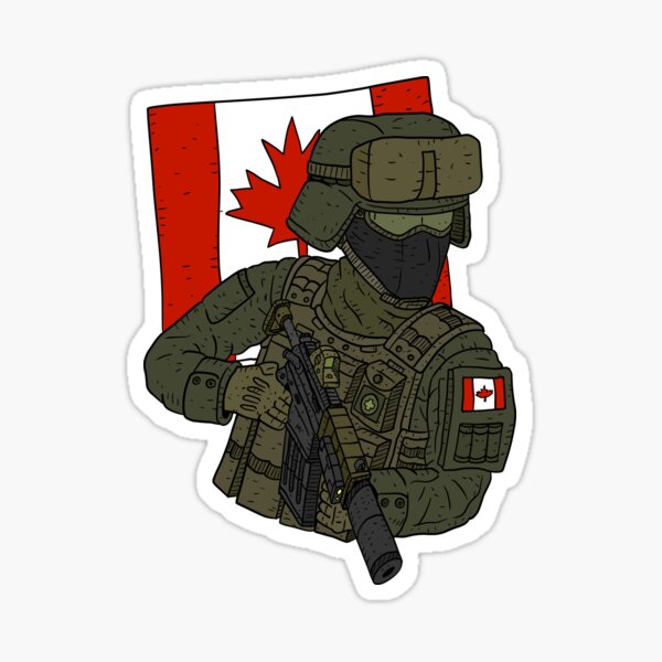 "Canadian forces. soldier with flag. " Sticker for Sale by ...