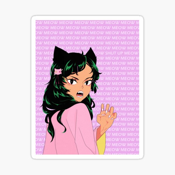 "Meow girl" Sticker for Sale by ShirasEgorka | Redbubble