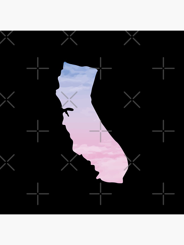 "California map golden state pink gradient blue pink abstract art ...