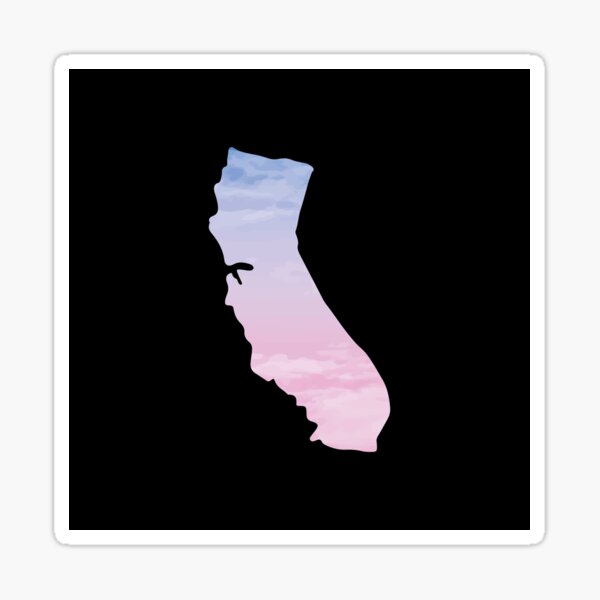 "California map golden state pink gradient blue pink abstract art ...