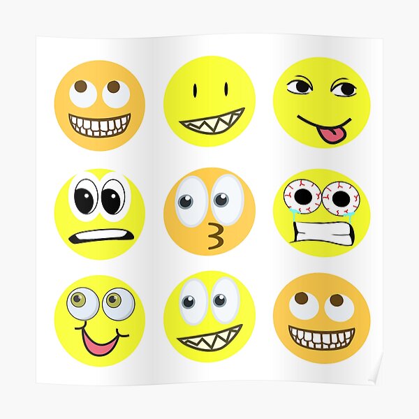 "All Emoji Faces " Poster for Sale by MoodXT | Redbubble