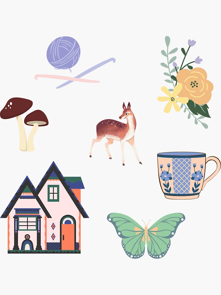 "Cottagecore collage" Sticker by lewilson | Redbubble