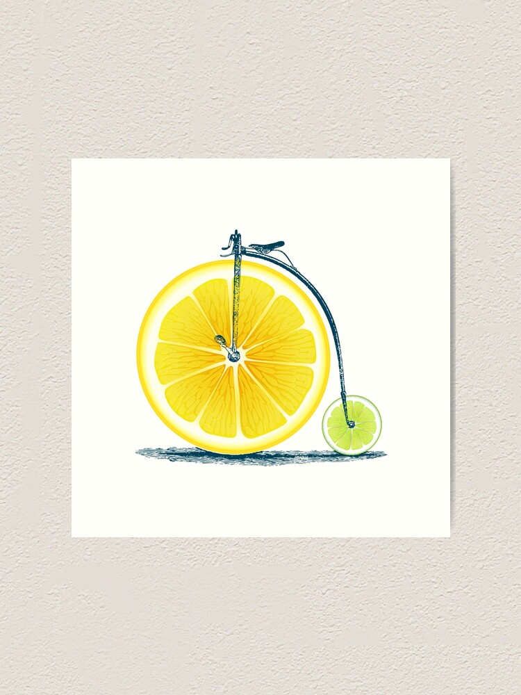 "Vintage Lemon Lime Bike with Retro Cycle Frame Look and Lemon and ...
