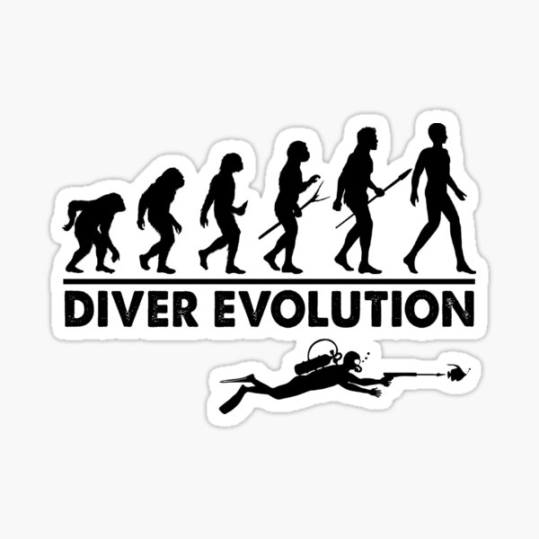 "Diver Evolution " Sticker for Sale by Amineharoni | Redbubble