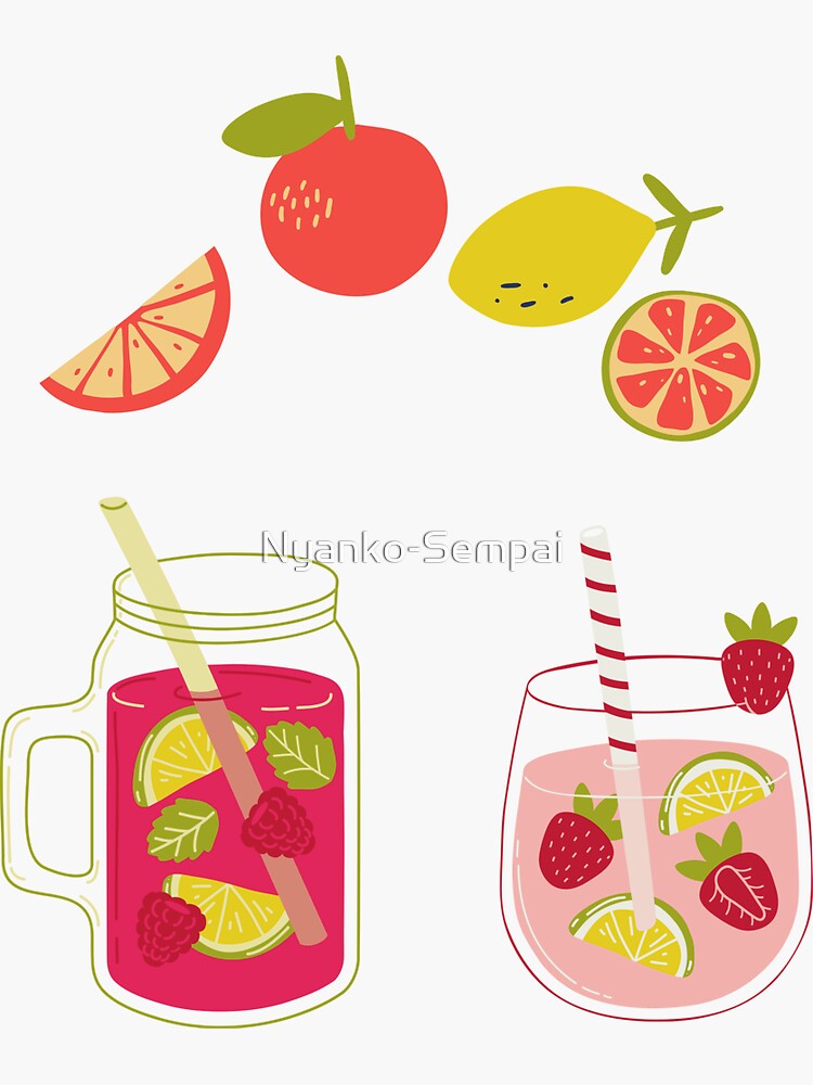 Pegatina «paquete de pegatinas kawaii de tarro de masón de jugo» de ...