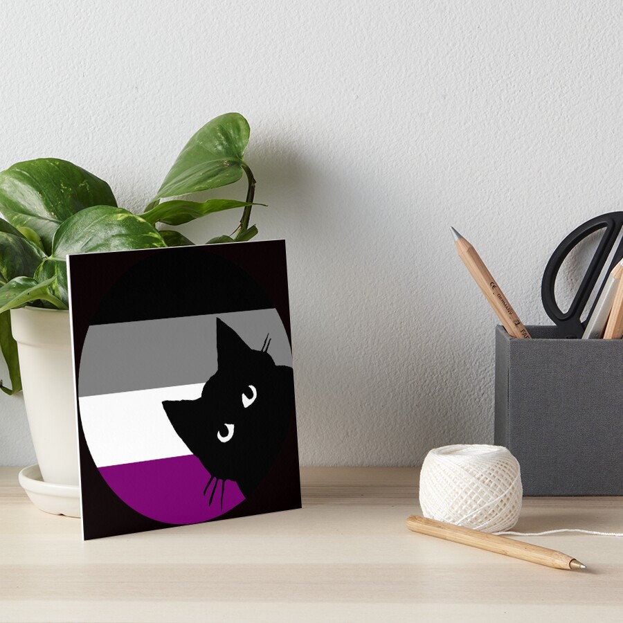 "Cute peeking asexual ace pride cat" Art Board Print by MickTilio ...