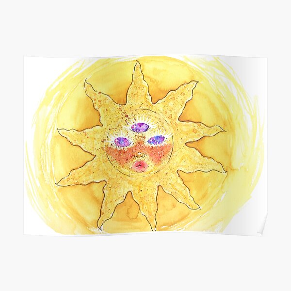 "Sun Face 2 with Background" Poster by ellieerken18 | Redbubble