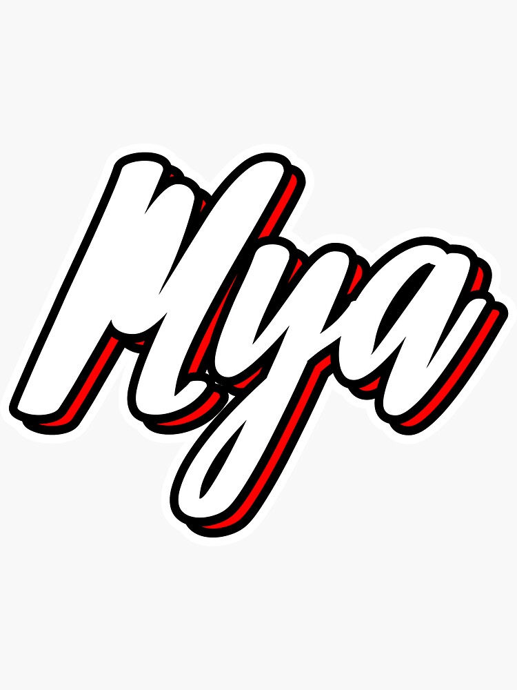 "Mya first name - hand lettering design" Sticker by sulies | Redbubble