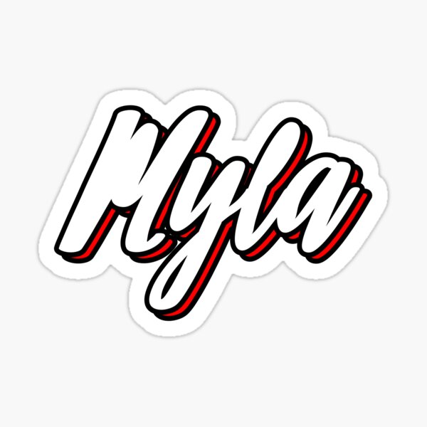 "Myla first name - hand lettering design" Sticker by sulies | Redbubble