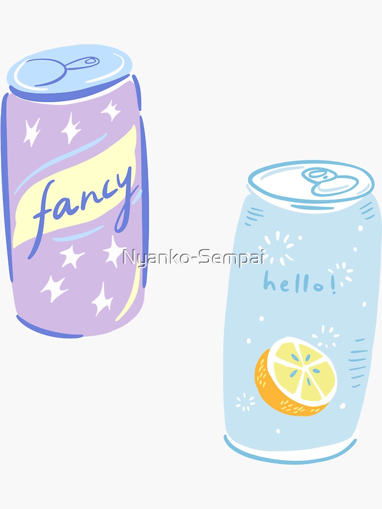 "Kawaii soda can pack" Sticker by Nyanko-Sempai | Redbubble