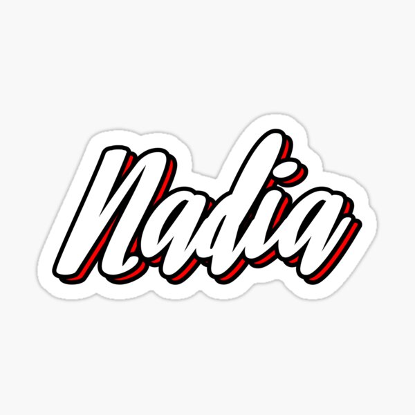 "Nadia first name - hand lettering design" Sticker by sulies | Redbubble