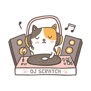 "Funny DJ Scratch Cat On Turntable" Art Print for Sale by rustydoodle ...