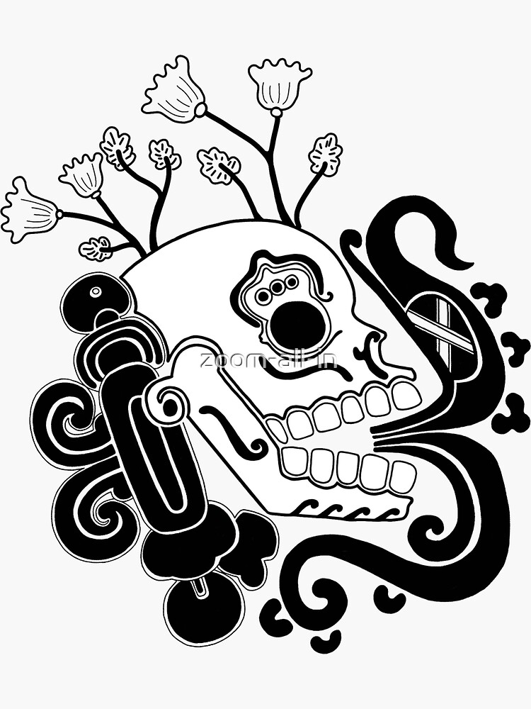 "Maya skull" Sticker by zoom-all-in | Redbubble
