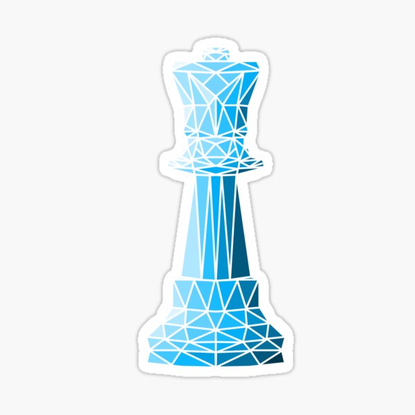 "Geometric blue chess queen" Sticker for Sale by felinefeelings | Redbubble