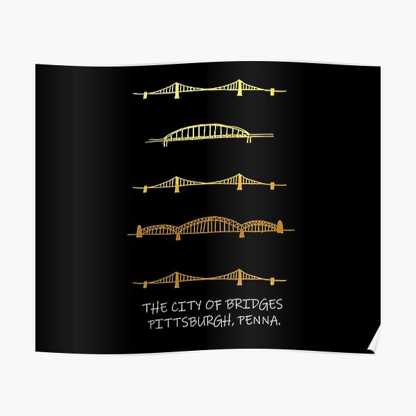 "Pittsburgh bridge vector" Poster for Sale by gura1987 | Redbubble