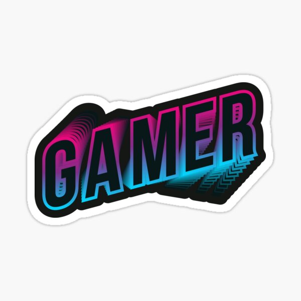 "Gamer 3D neon font" Sticker for Sale by hendeJens | Redbubble