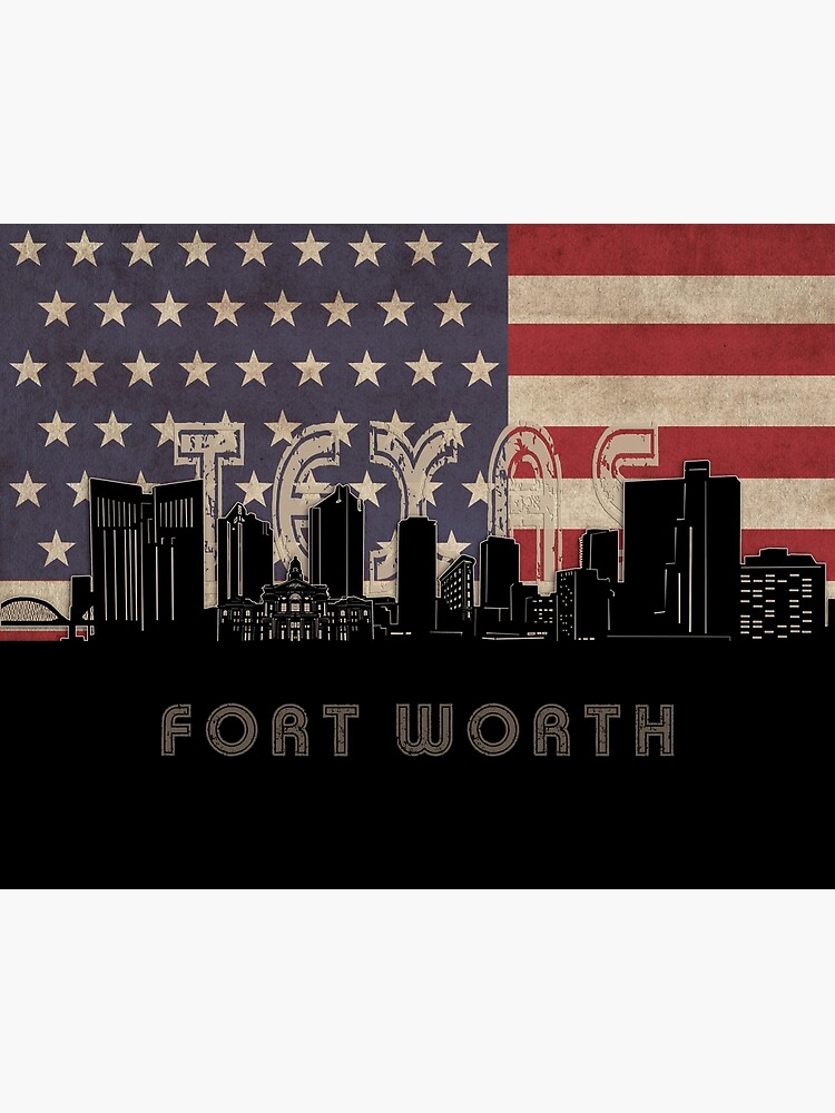 "fort worth skyline flag" Poster by BekimART2 | Redbubble