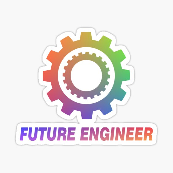 "Furure Engineer Rainbow With Colorful Gear Graphic Design" Sticker by ...