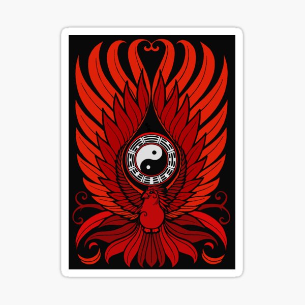 "Red Phoenix" Sticker for Sale by Yuri-Leitch | Redbubble