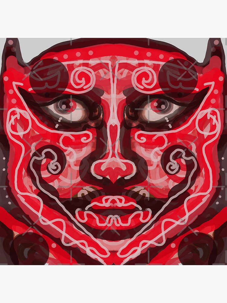 "the red bad face" Sticker for Sale by jotcar | Redbubble