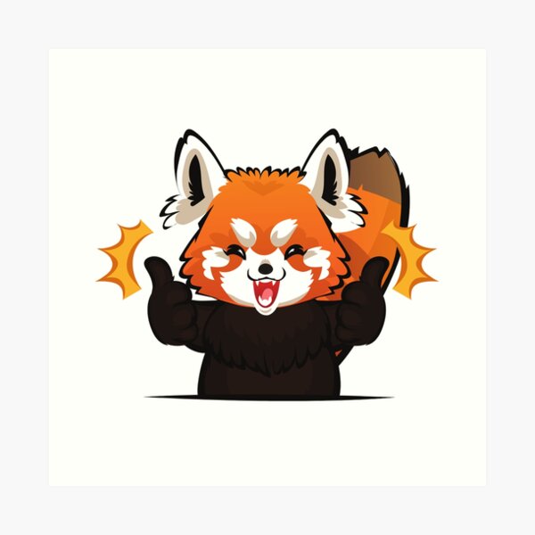 "Thumbs Up Winner Red Panda Victorious Happy " Art Print by treasure ...