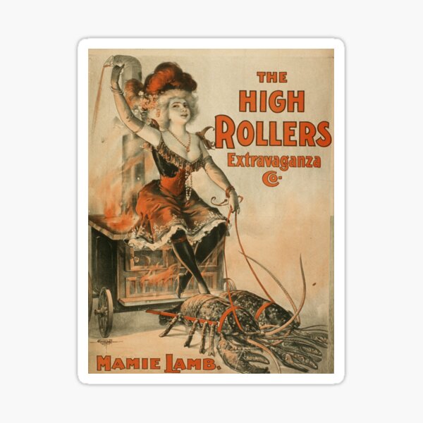 "High Rollers Vintage Burlesque Print" Sticker for Sale by Slydell1 ...